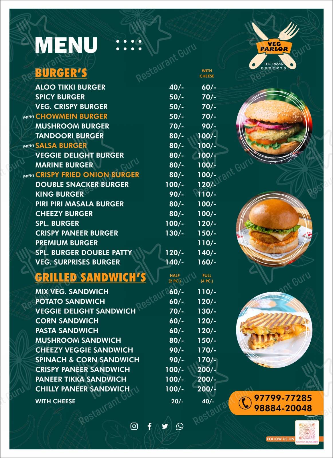 Menu at Veg Parlour The pizza experts, Goraya