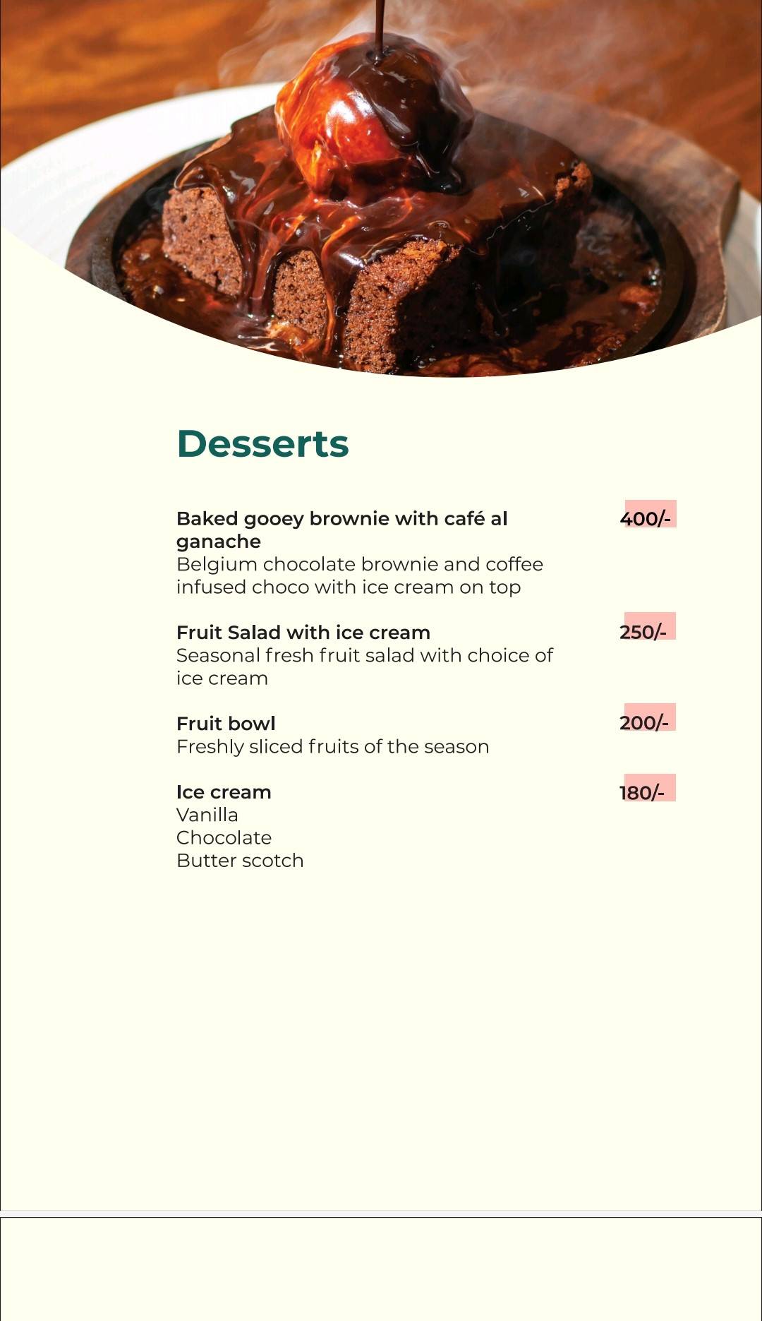 Menu at VELOCITY KOCHI, Ernakulam, Banerji Rd