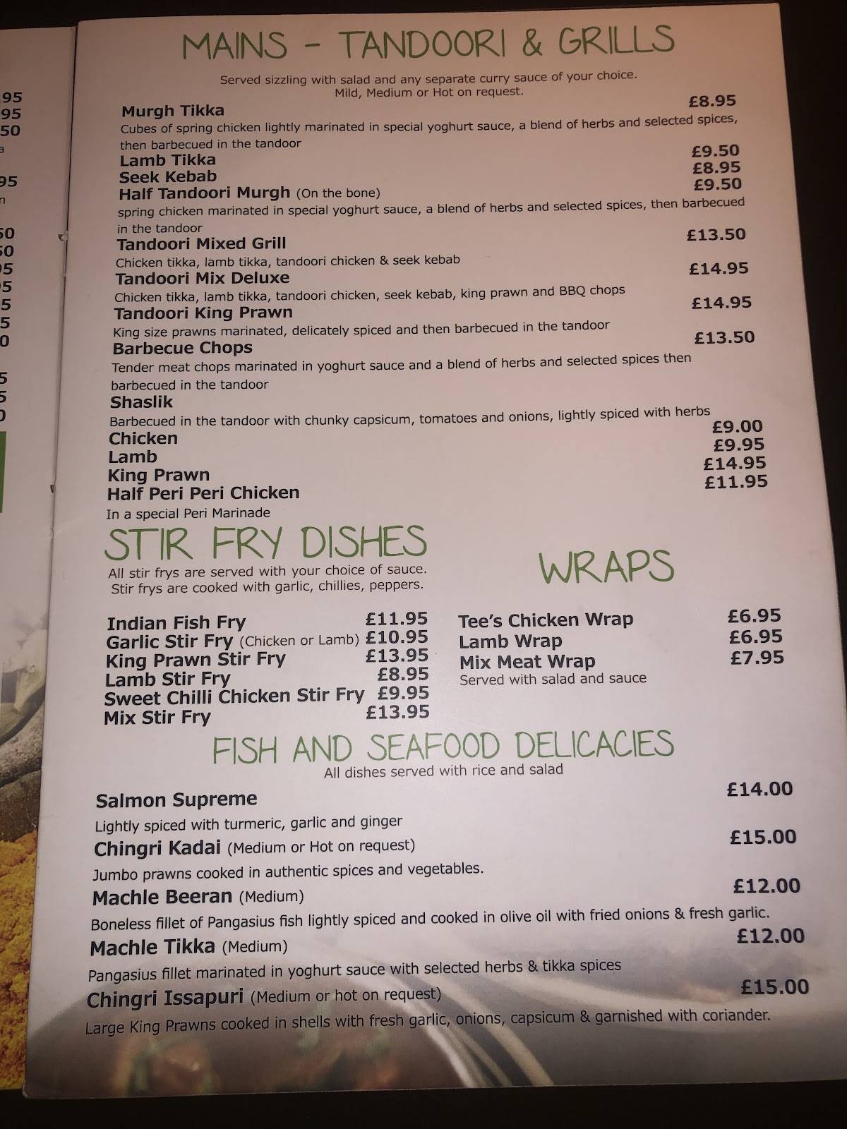 Menu at Venus Lounge restaurant Heywood, Heywood