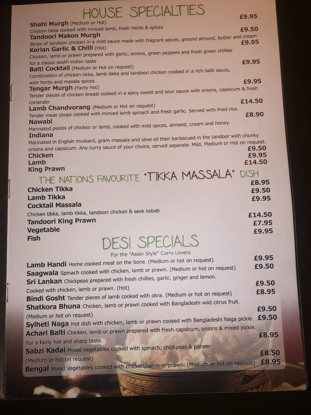 Menu at Venus Lounge restaurant Heywood, Heywood