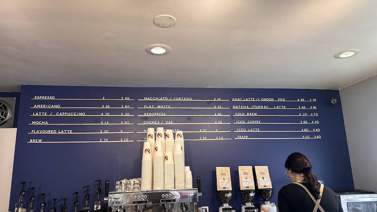 Menu at Vereda Central Coffee Roasters cafe, Oakville, Upper Middle Rd E