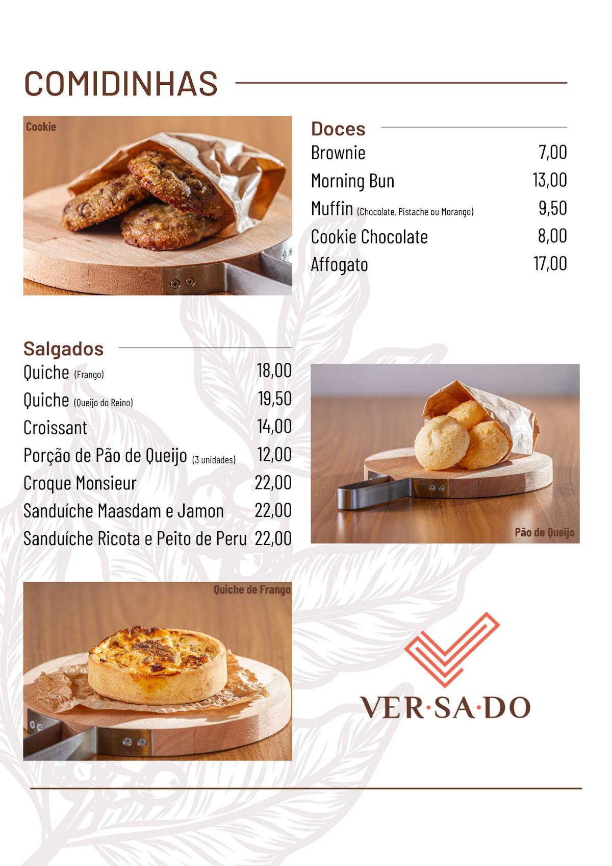 Menu at Versado Café - Derby, Recife