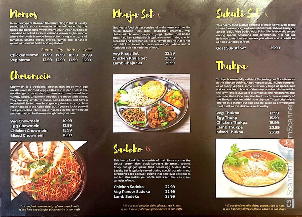 Menu at Vhatti NZ restaurant, Hamilton