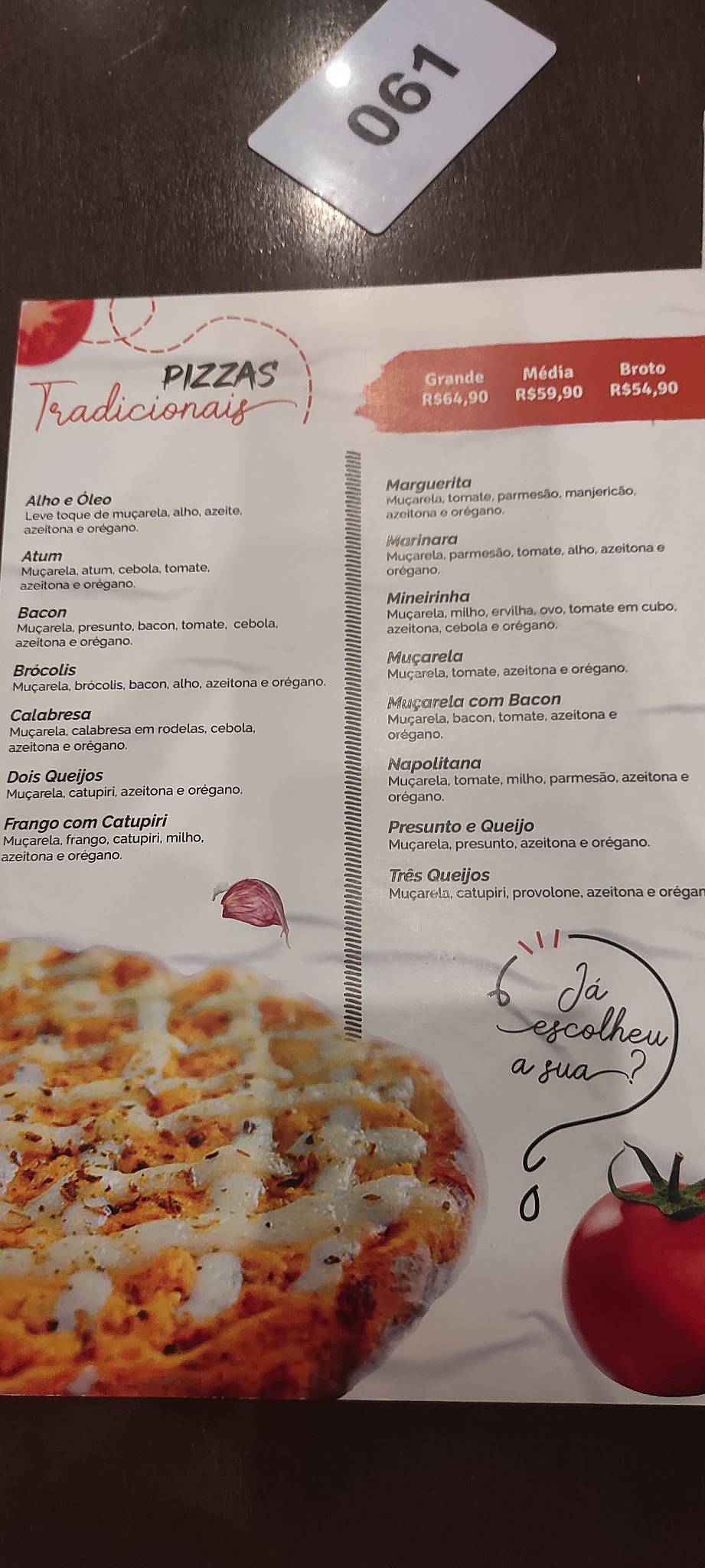 Menu em Via Pizza Forno a Lenha - Via Café Garden Shopping, Varginha