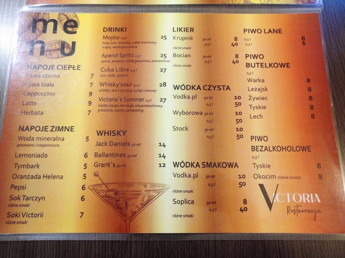 Menu at Victoria Restauracja restaurant, Poland