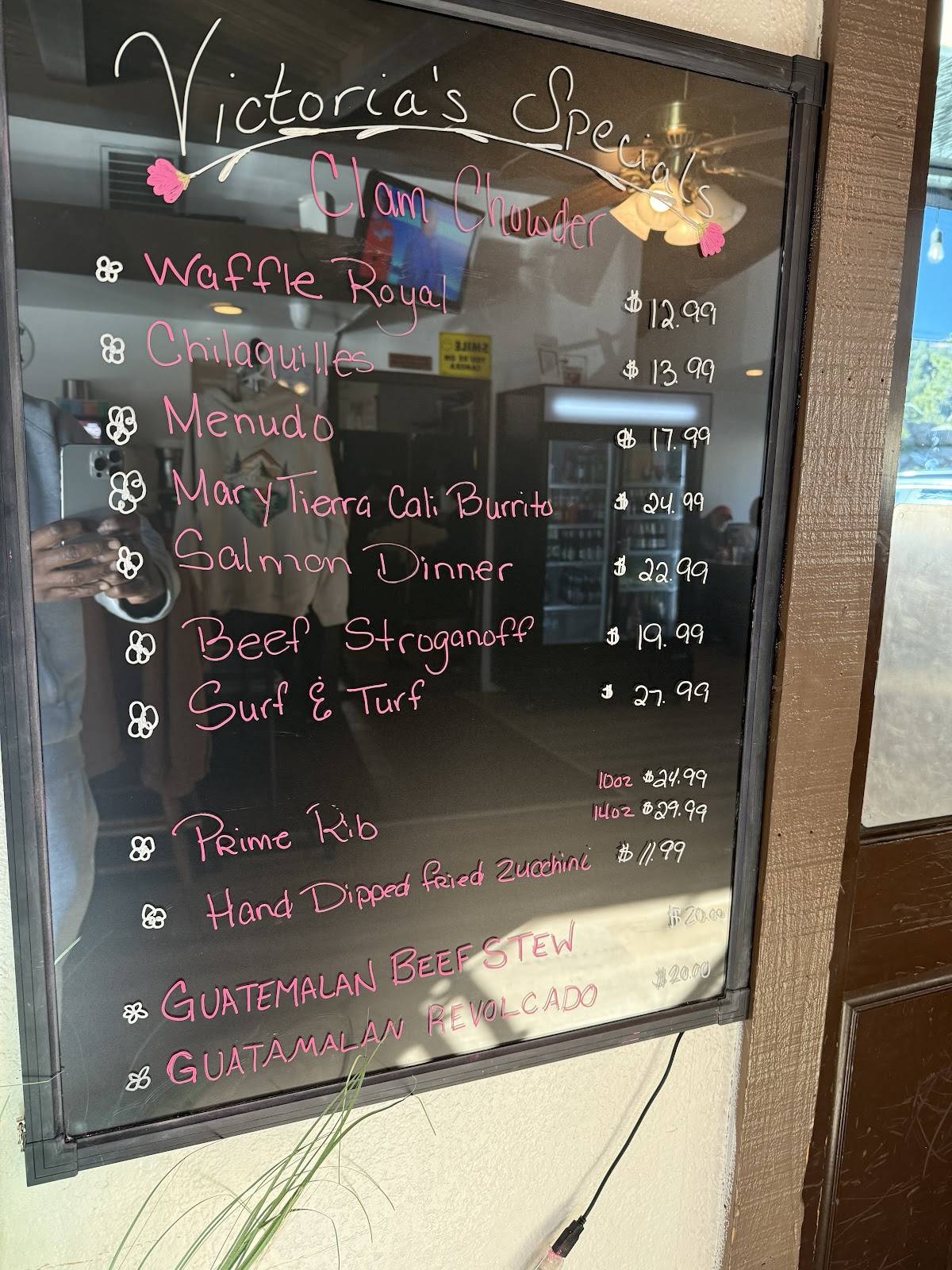 Menu at Victoria’s Family Restaurant, Running Springs