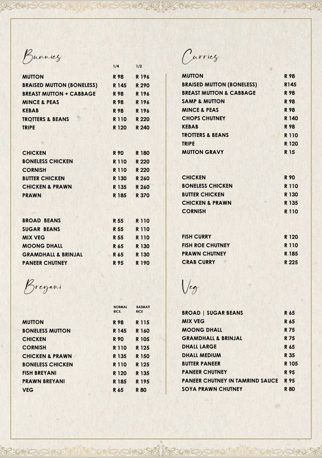 Menu at Victory Lounge restaurant, Umhlanga, Shop 28