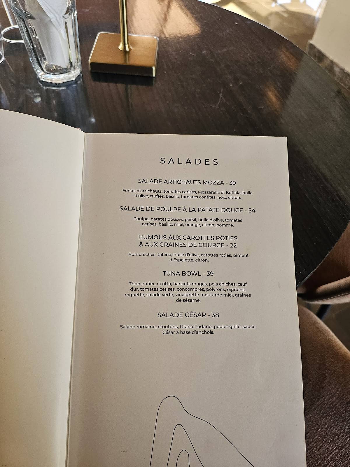 Menu au Vie Tunis restaurant, Tunis