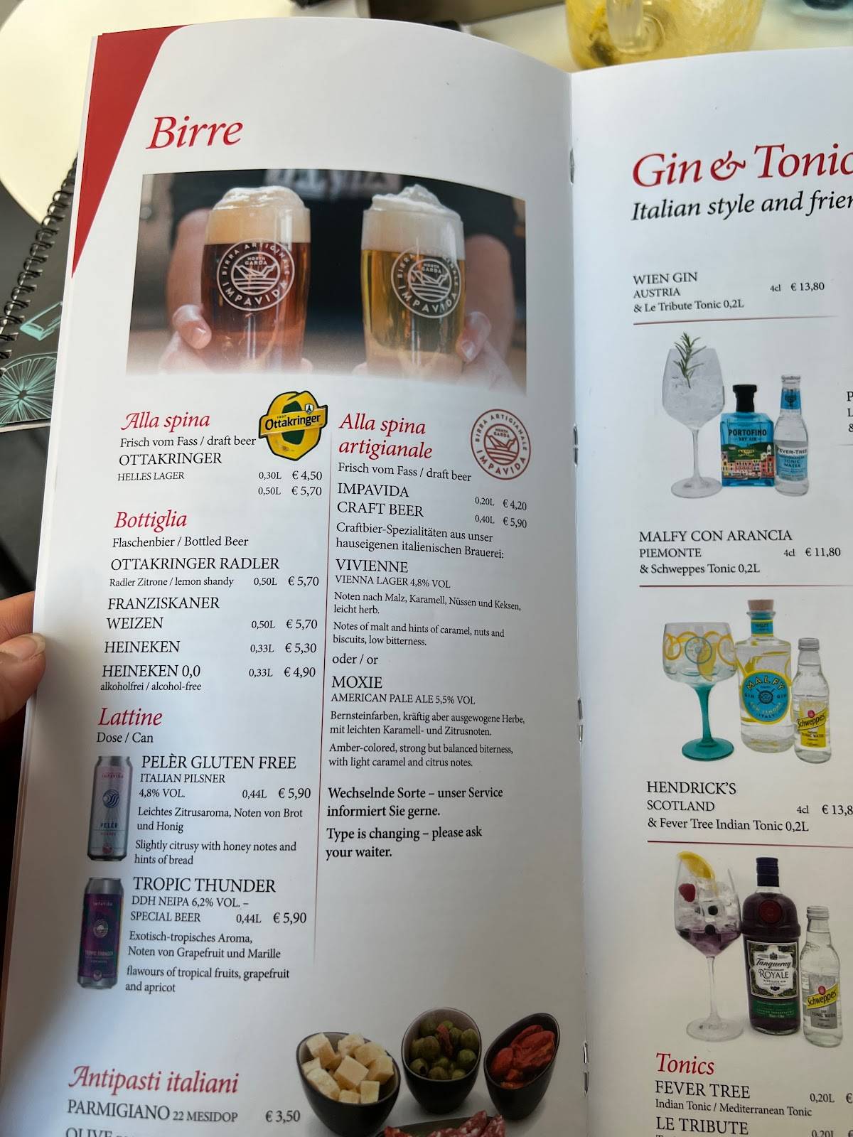 Speisekarte von Segafredo am Graben cafe, Wien, Graben 29