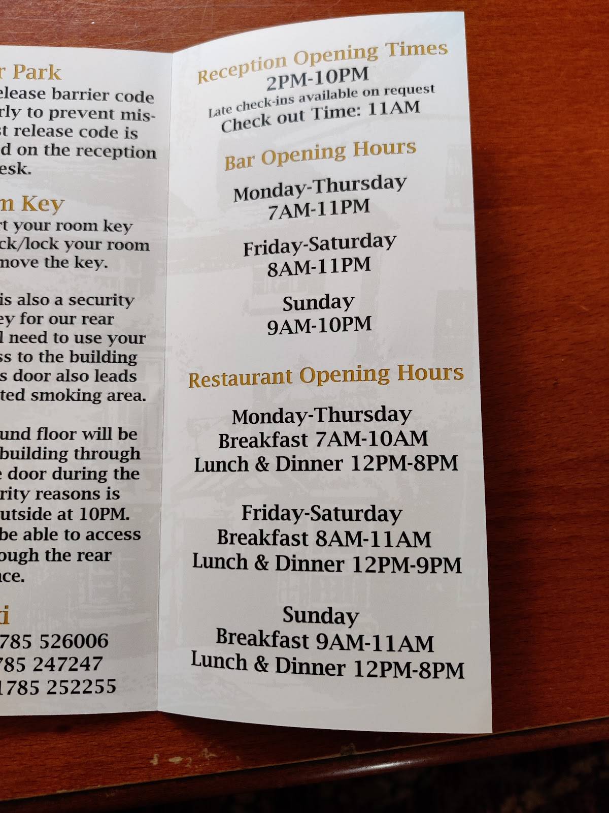 Menu at The Vine Pub & Hotel, Stafford