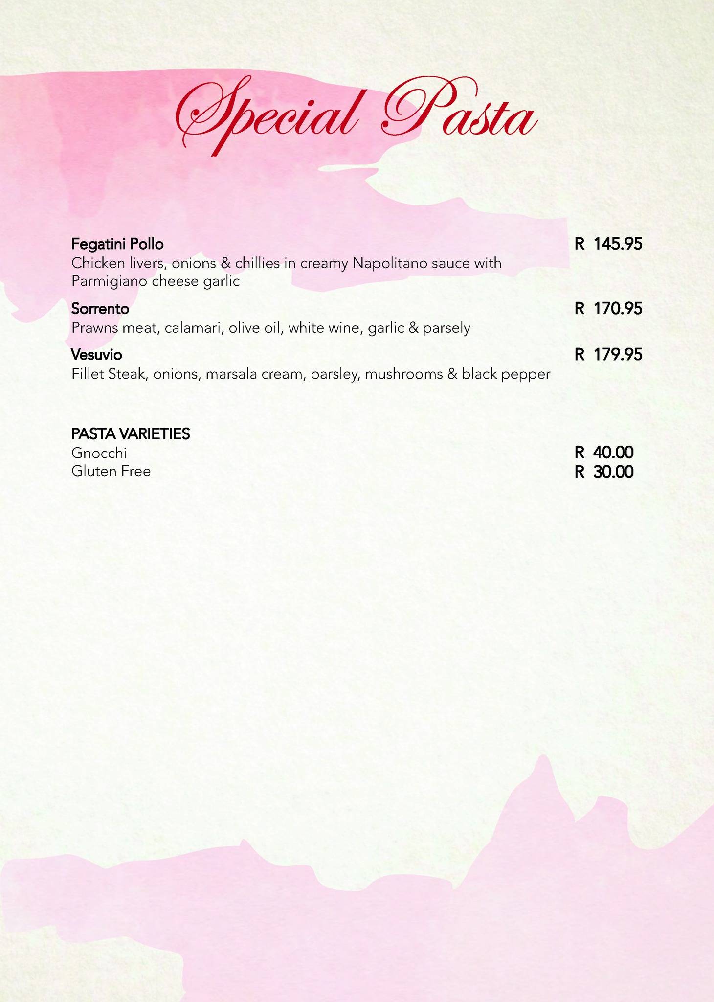 Menu at Viva Vita Family Restaurant, Centurion