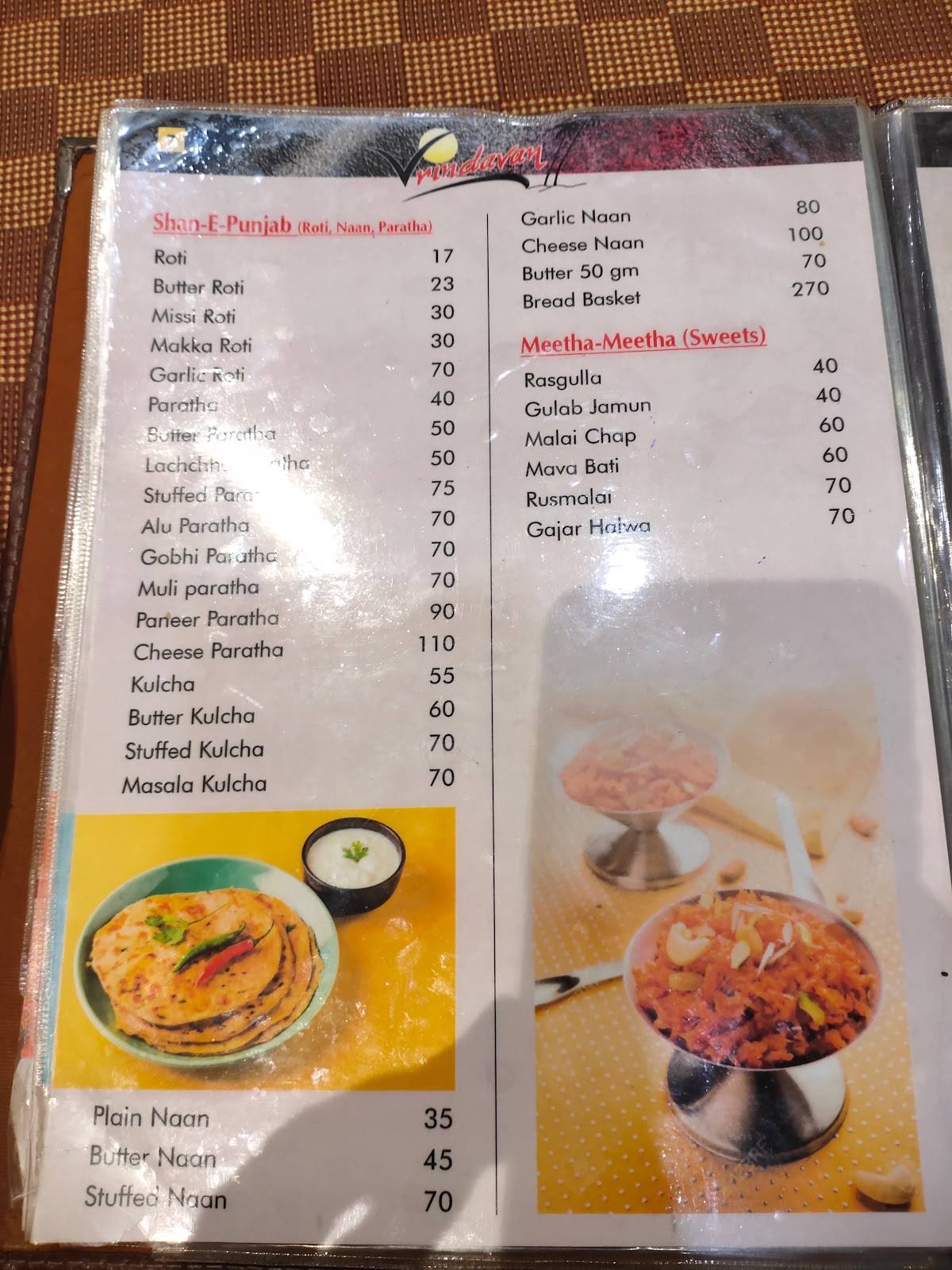 Menu at Vrindavan Restaurant, Durg, 567X+M35