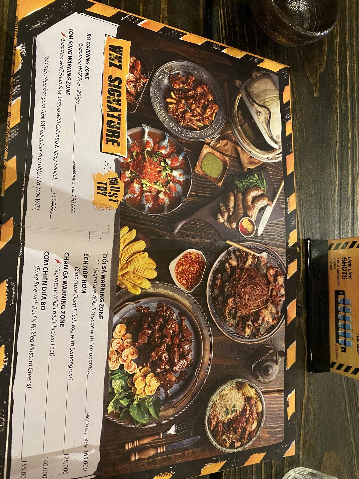Menu at WARNING ZONE QUANG TRUNG restaurant, Ho Chi Minh City, 283 ...