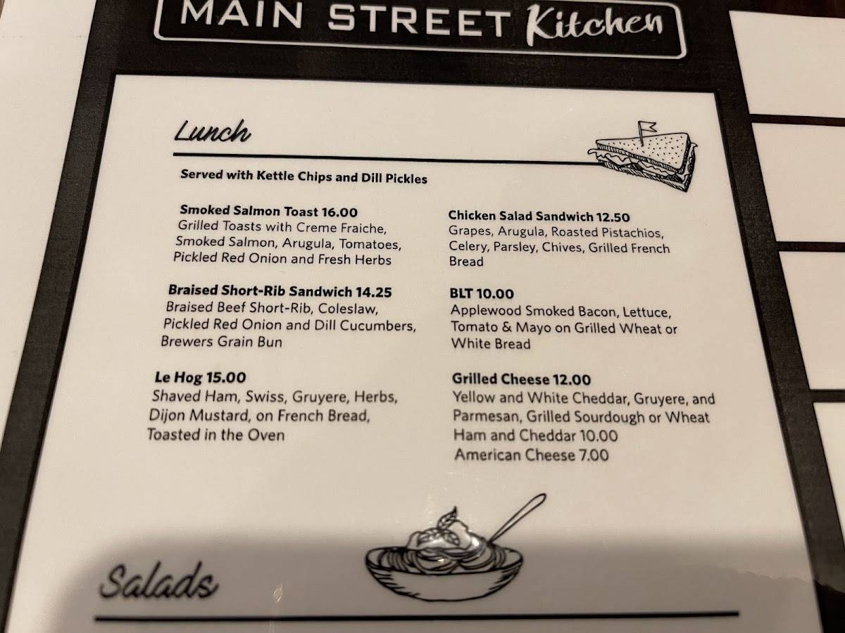 Menu at Main Street Kitchen restaurant, Wabasha