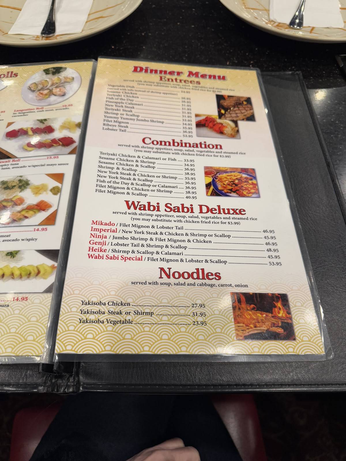 Menu at Wabi Sabi restaurant, La Verne