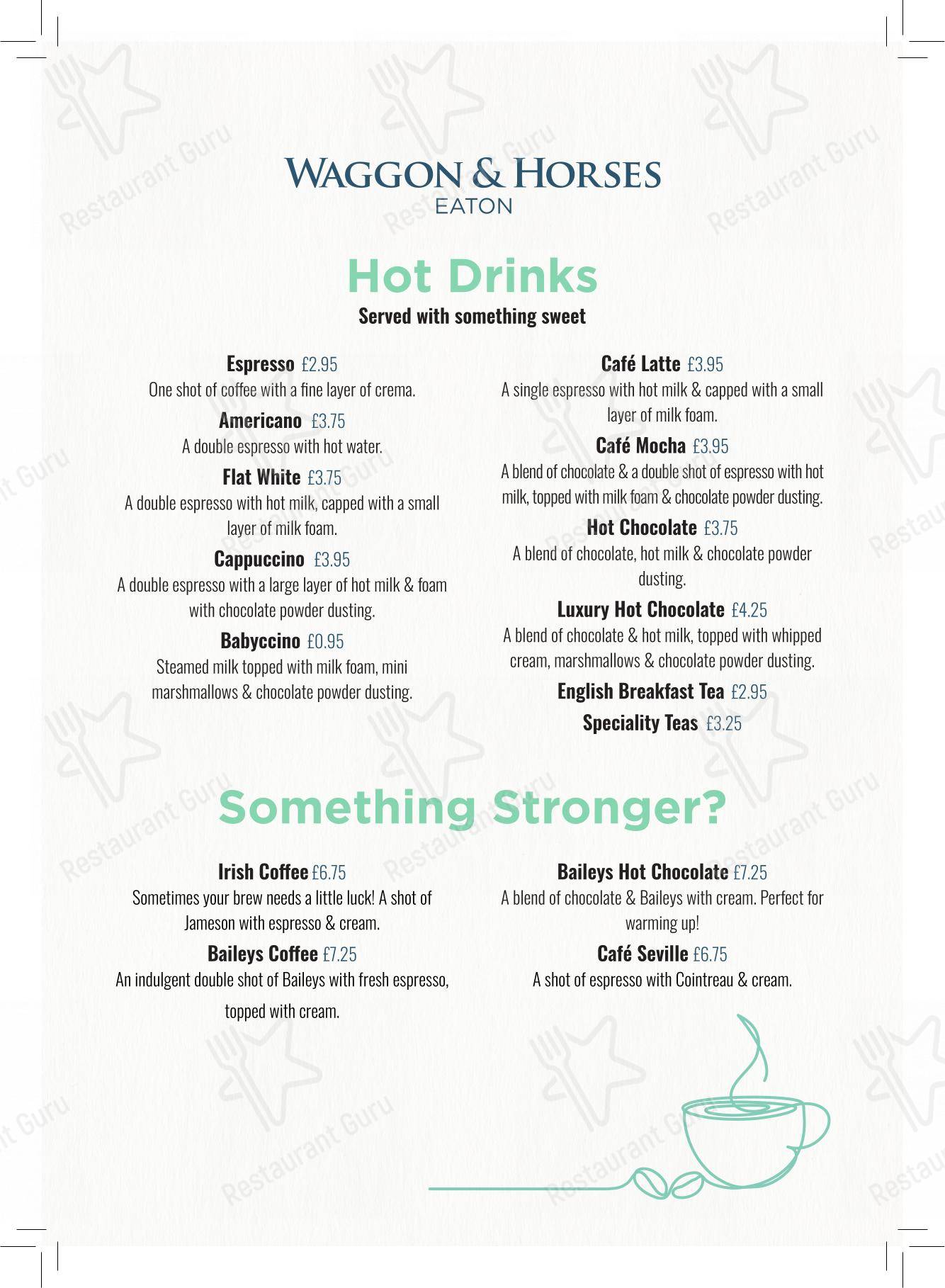 Menu at Waggon & Horses, Eaton pub & bar, Congleton, Manchester Rd