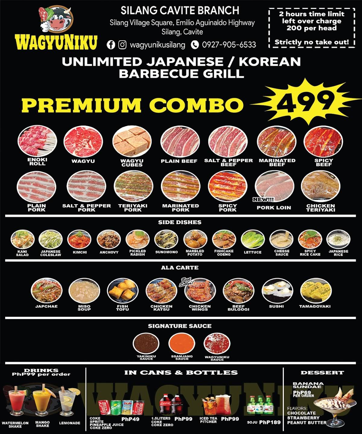 Menu at Wagyuniku Silang restaurant, Silang