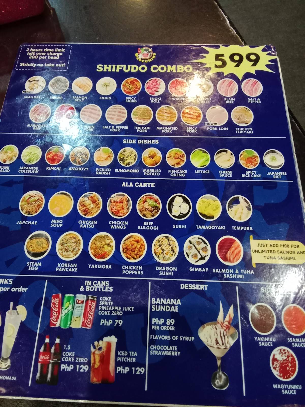 Menu at Wagyuniku Silang restaurant, Silang