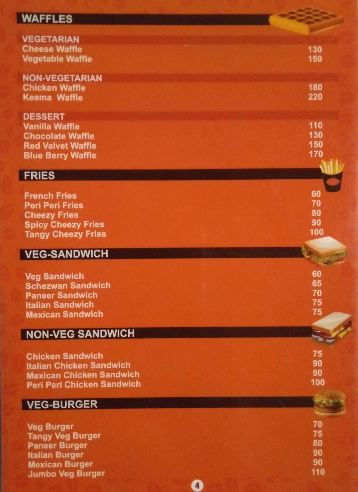 Menu at Wake Up Cafe, Badlapur