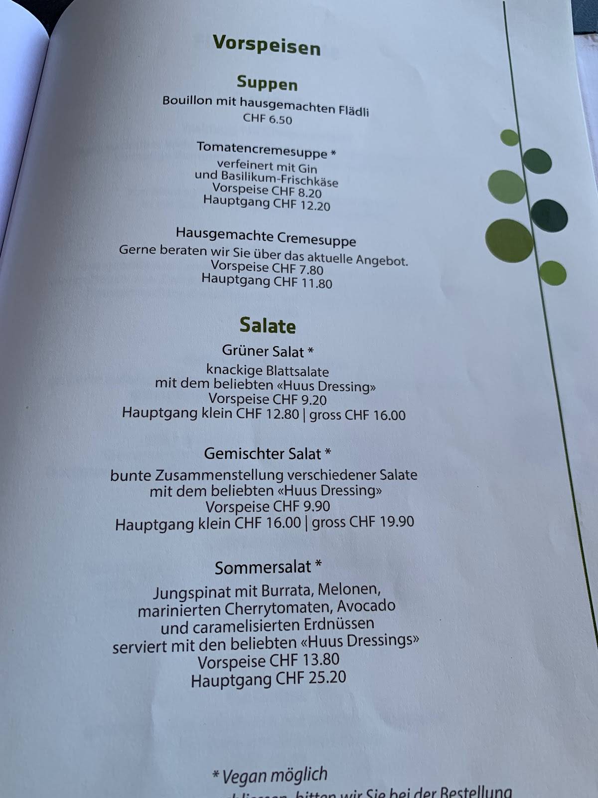 Speisekarte von Waldegg, Sankt Gallenkappel, Rickenstrasse 810