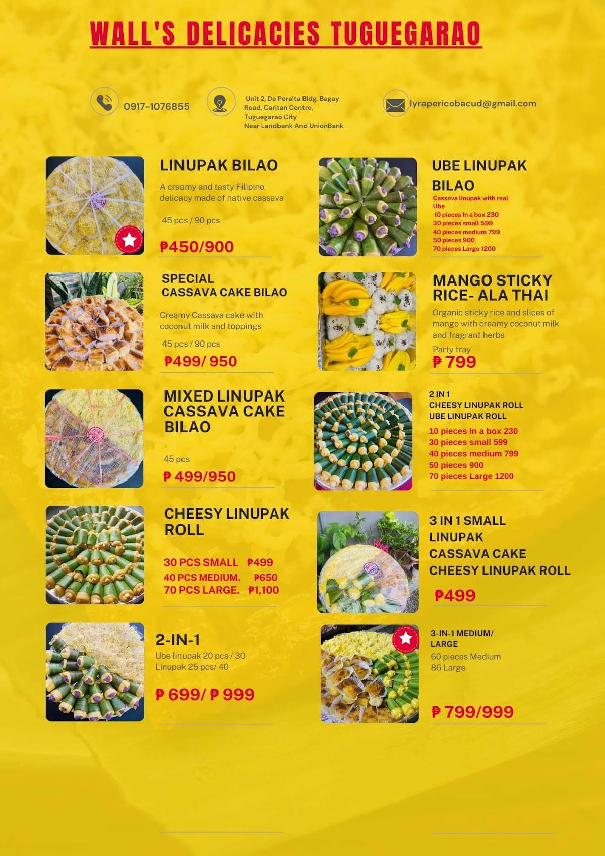 Menu at Wall’s Delicacies-Tuguegarao, Tuguegarao City