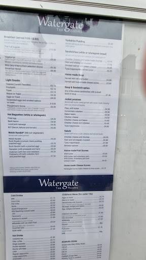 Menu at Watergate Tea Rooms cafe, Hebden Bridge