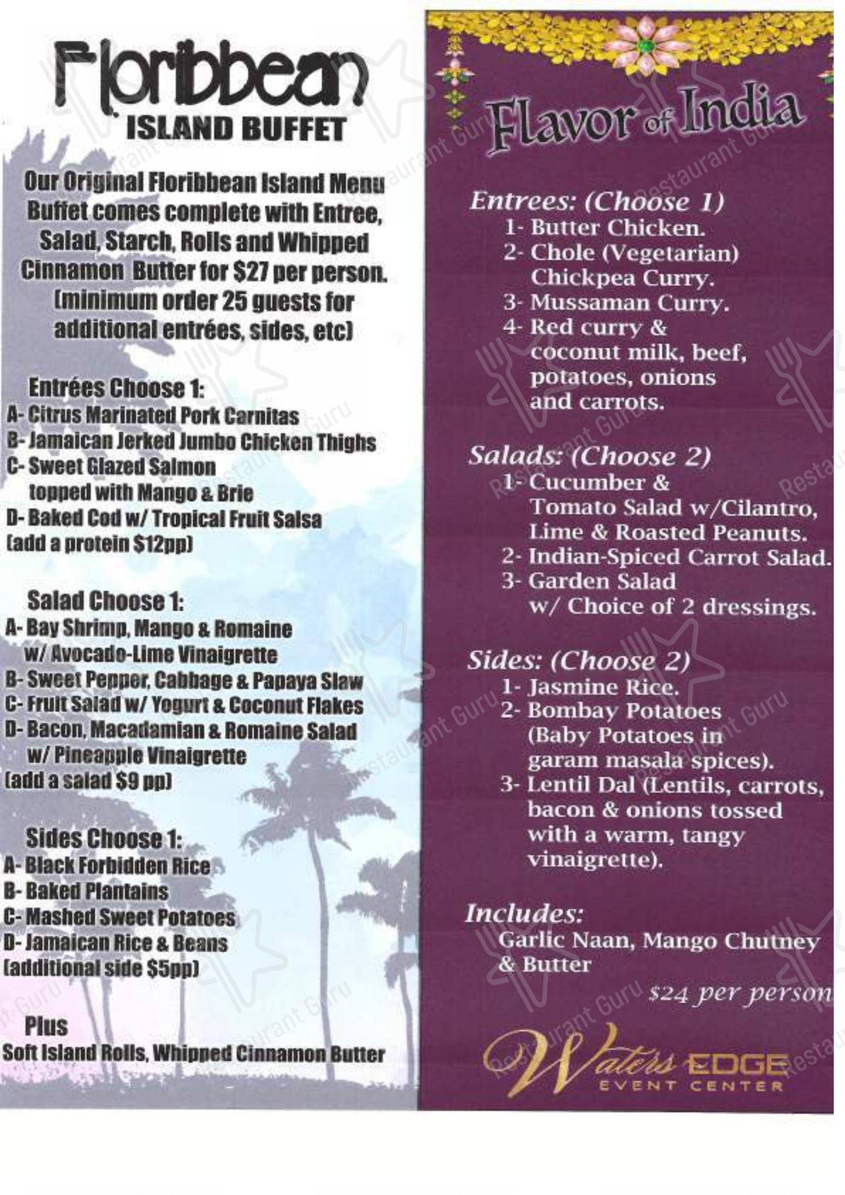 Menu at Waters Edge Bar & Grill, Polk City