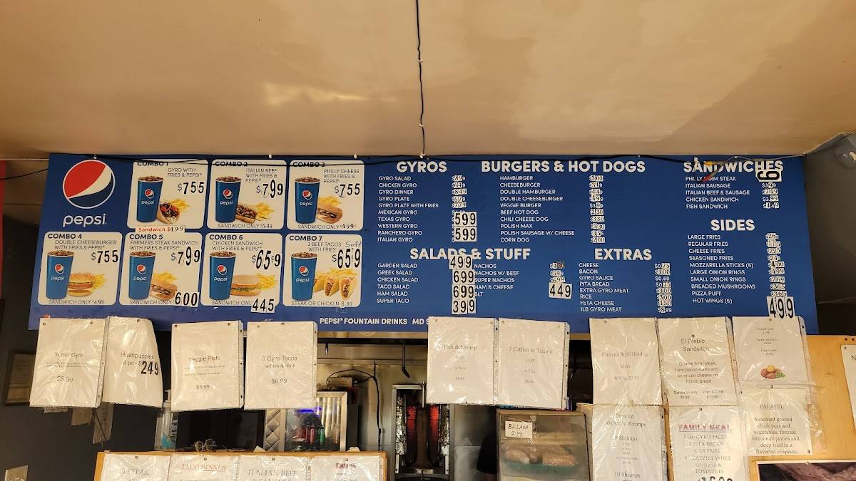 Menu at Waukegan Gyros restaurant, Waukegan, Golf Rd