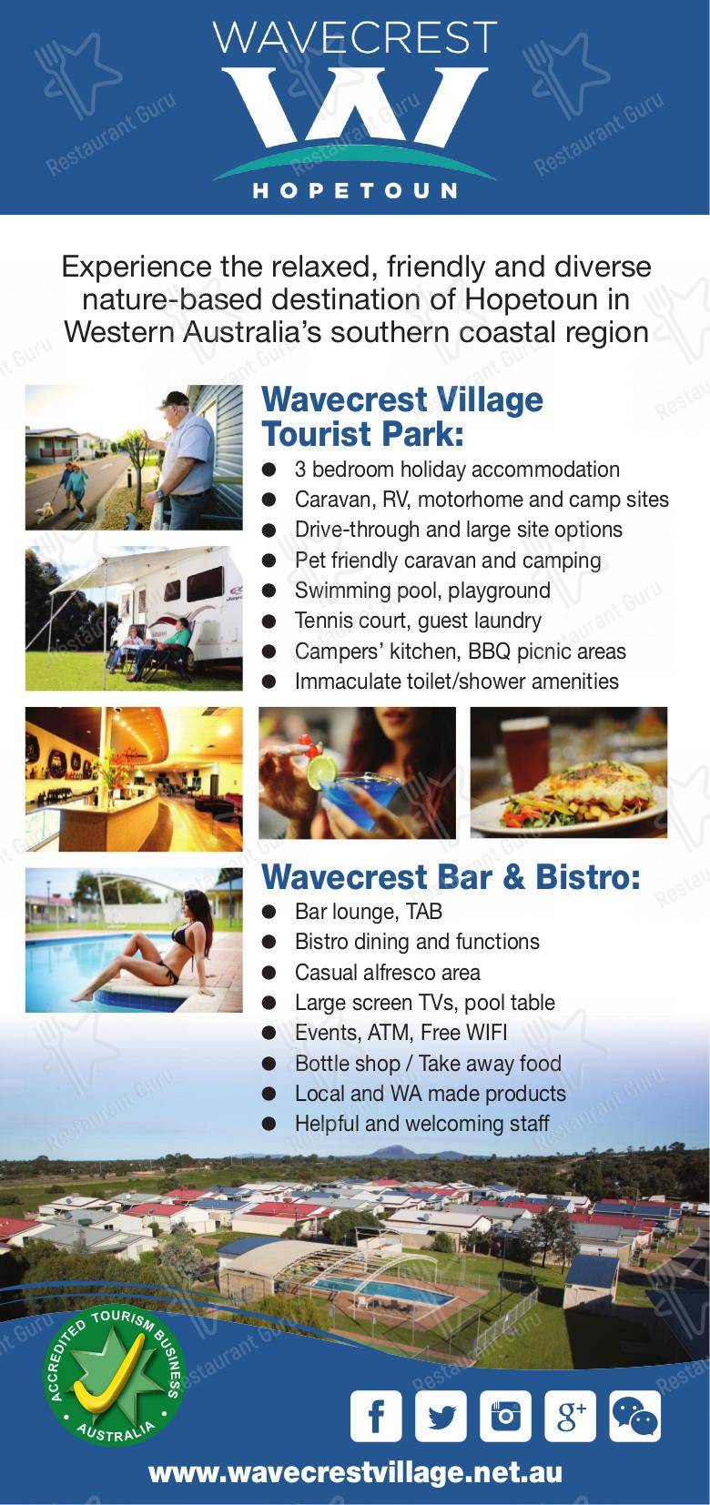 Menu at Wavecrest Bar & Bistro, Hopetoun, 279 Hopetoun-Ravensthorpe Rd