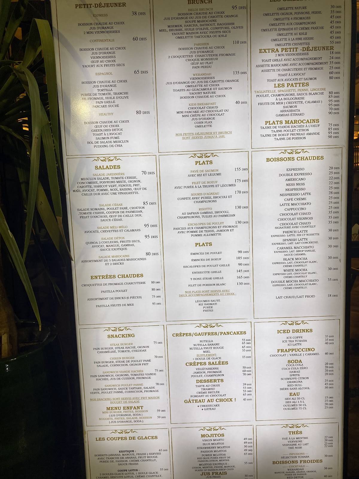 Carta de Werandah Marrakech I Brunch Café & Restaurant, Marrakech