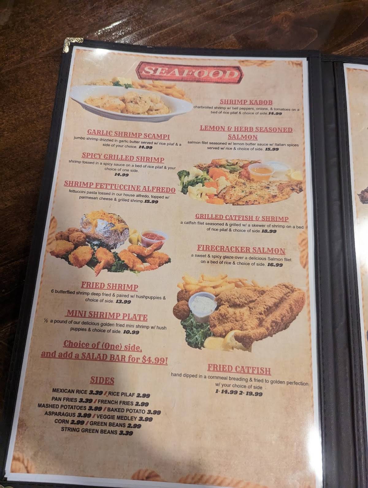 Menu at Western Grill Steak House steakhouse, Andrews