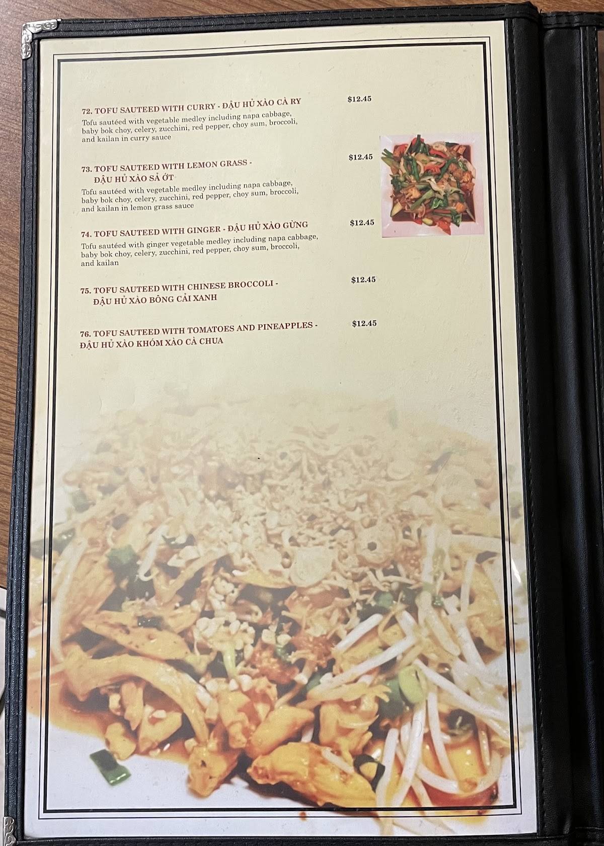 Menu at Alo Saigon restaurant, Westfield
