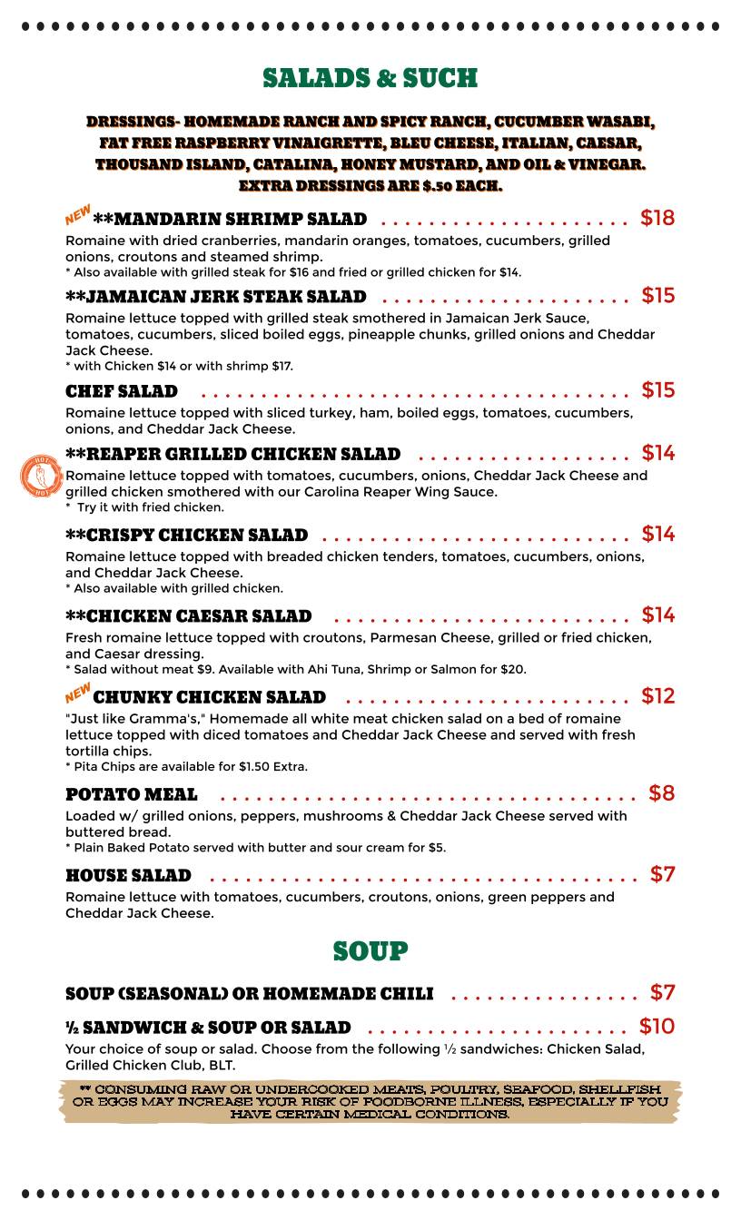 Menu at Westridge Grill pub & bar, Rocky Mount, Sunset Ave