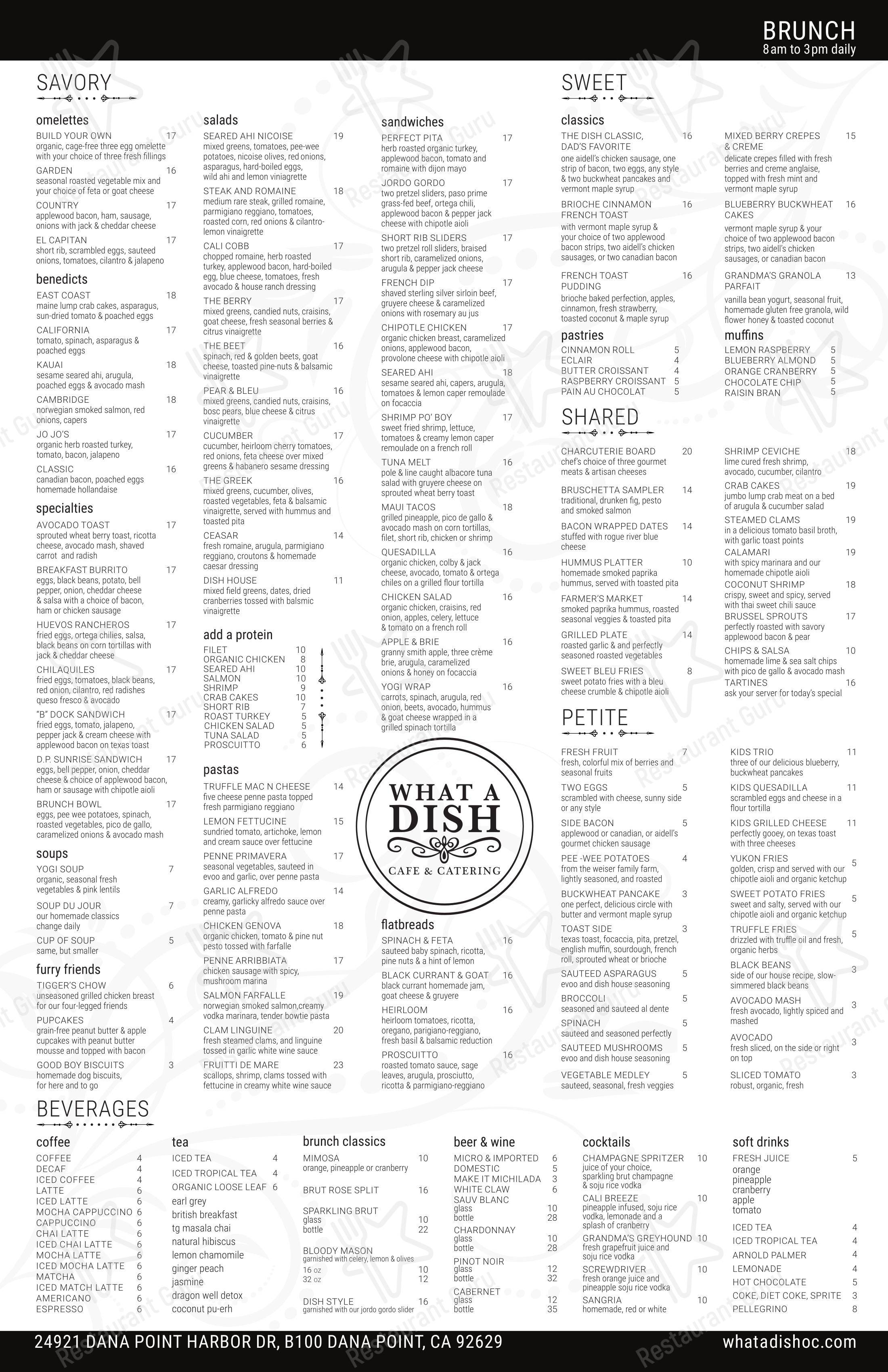 Menu at What A Dish Cafe & Catering, Dana Point