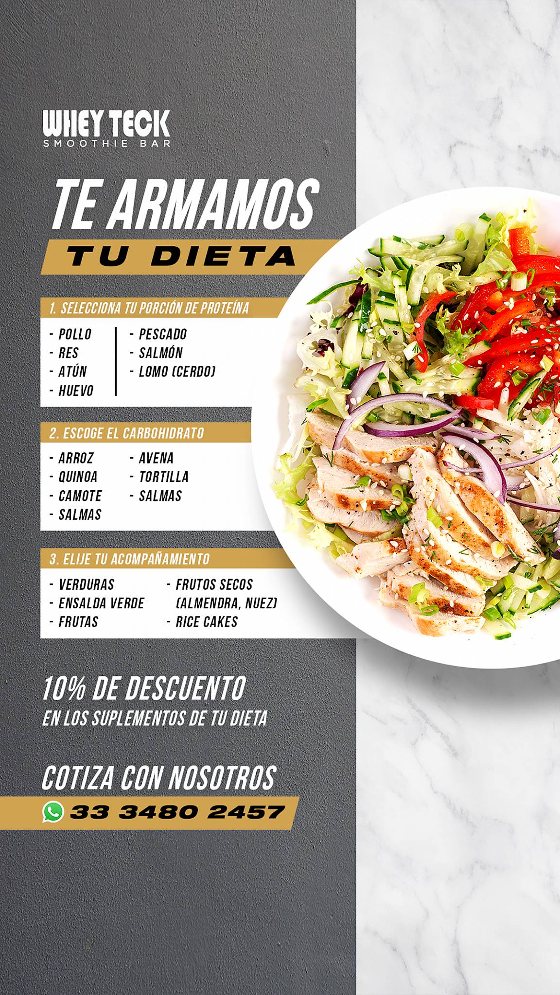 Carta de Whey Teck Smoothie Bar, Zapopan