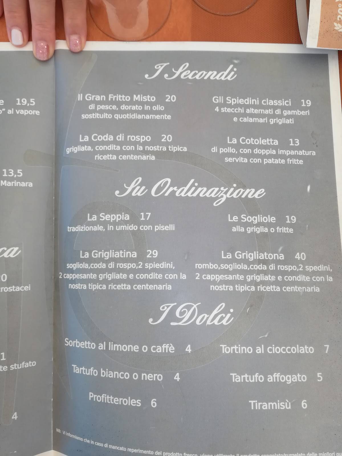 Menu at White Beach Cafè Ristorantino, Bellaria