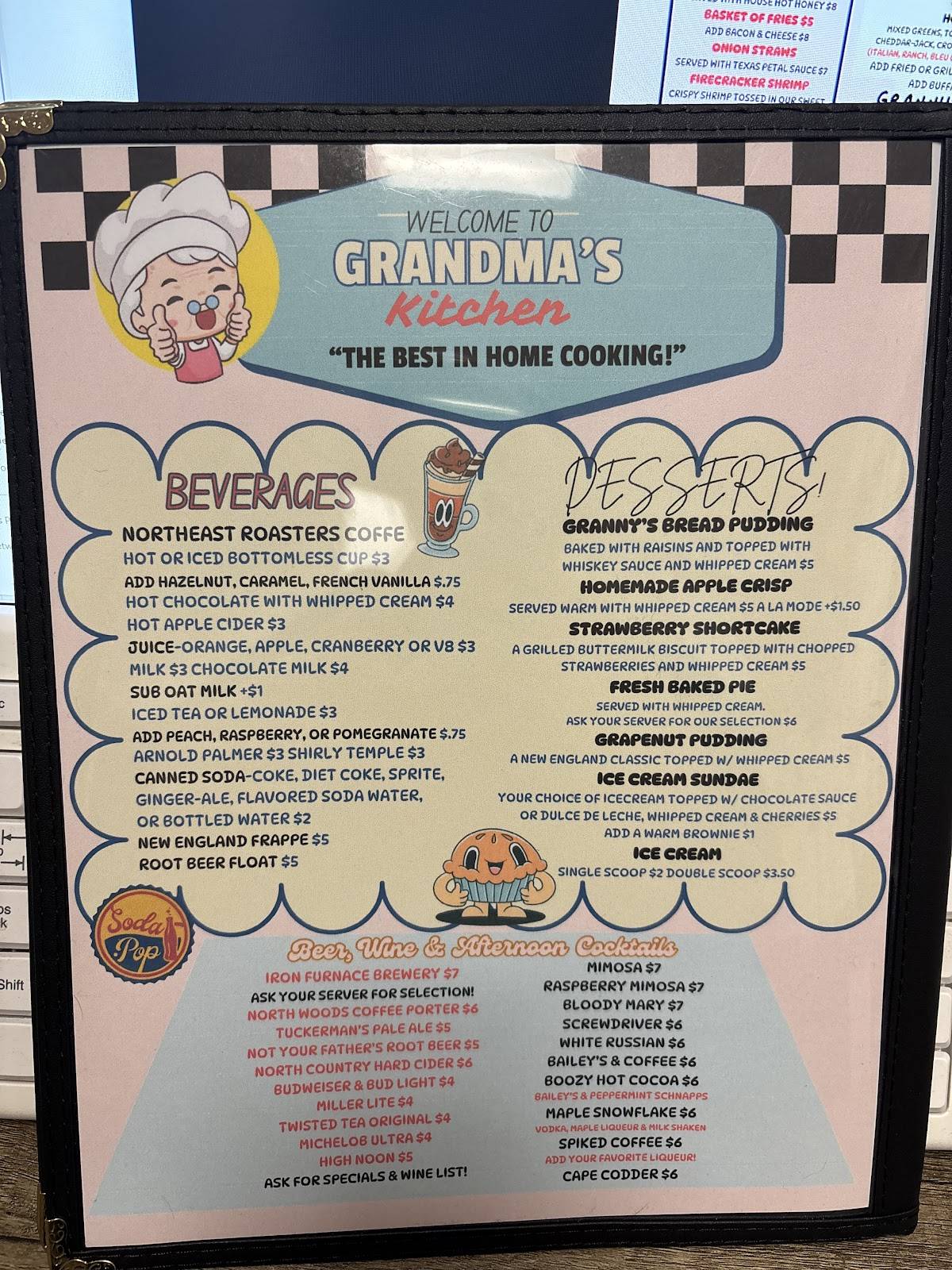 Menu at Grandma's Kitchen restaurant, Whitefield