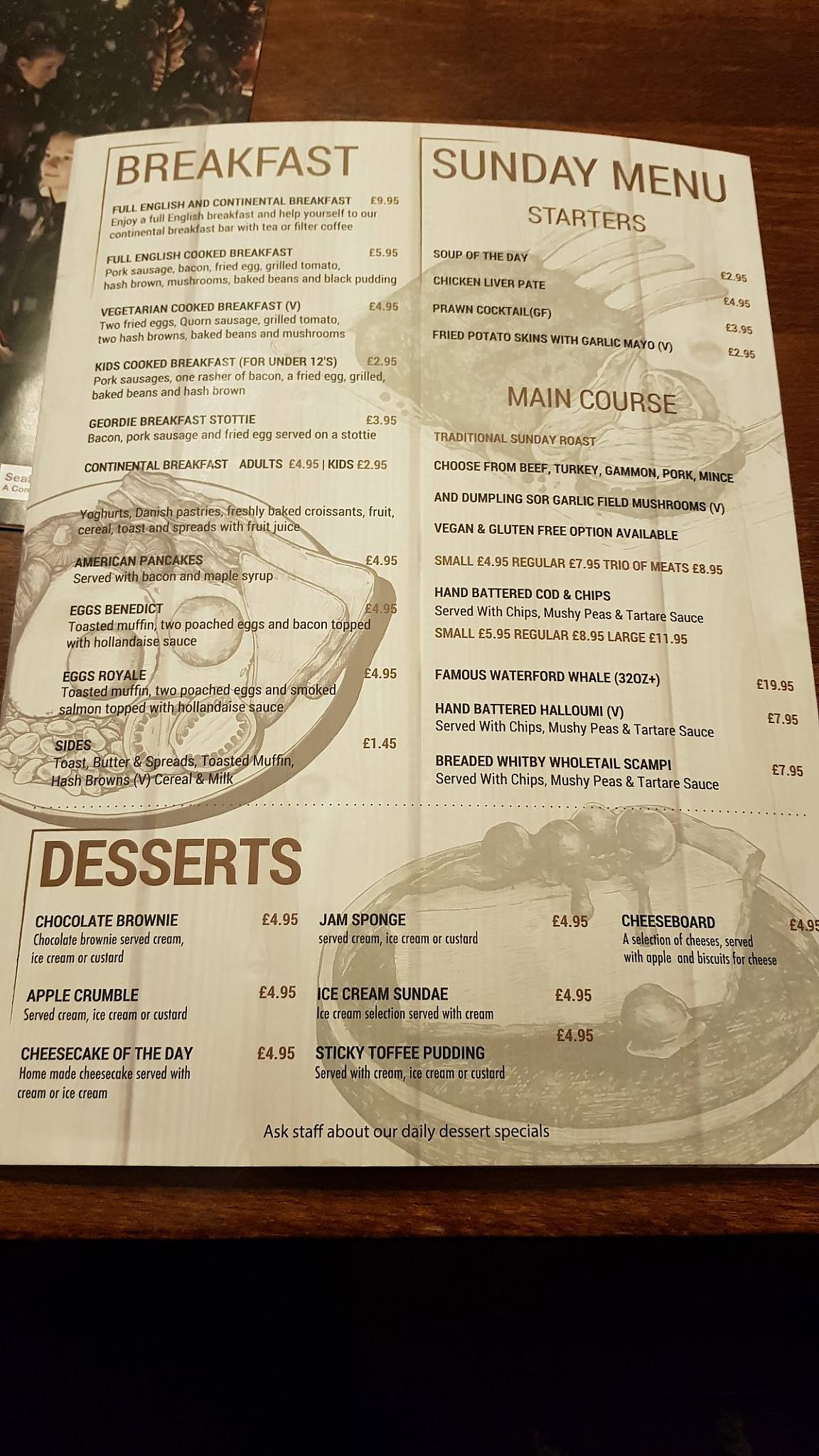 Menu at The Waterford Arms pub & bar, Whitley Bay, Collywell Bay Rd