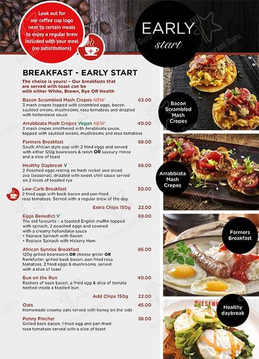 Menu at Wiesenhof cafe, Edenvale, Makro Edenglen