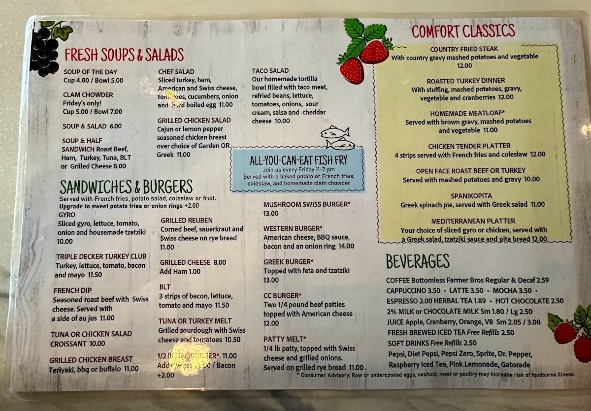 Menu at Wild Berry Diner restaurant, Mesa