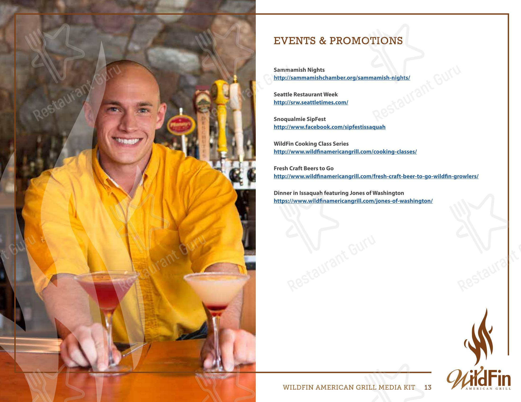 Menu at WildFin American Grill - Beaverton pub & bar, Beaverton
