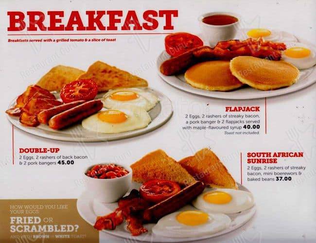 Menu at Wimpy Pavilion Hyperama Lower Level restaurant, Durban, Hyperama