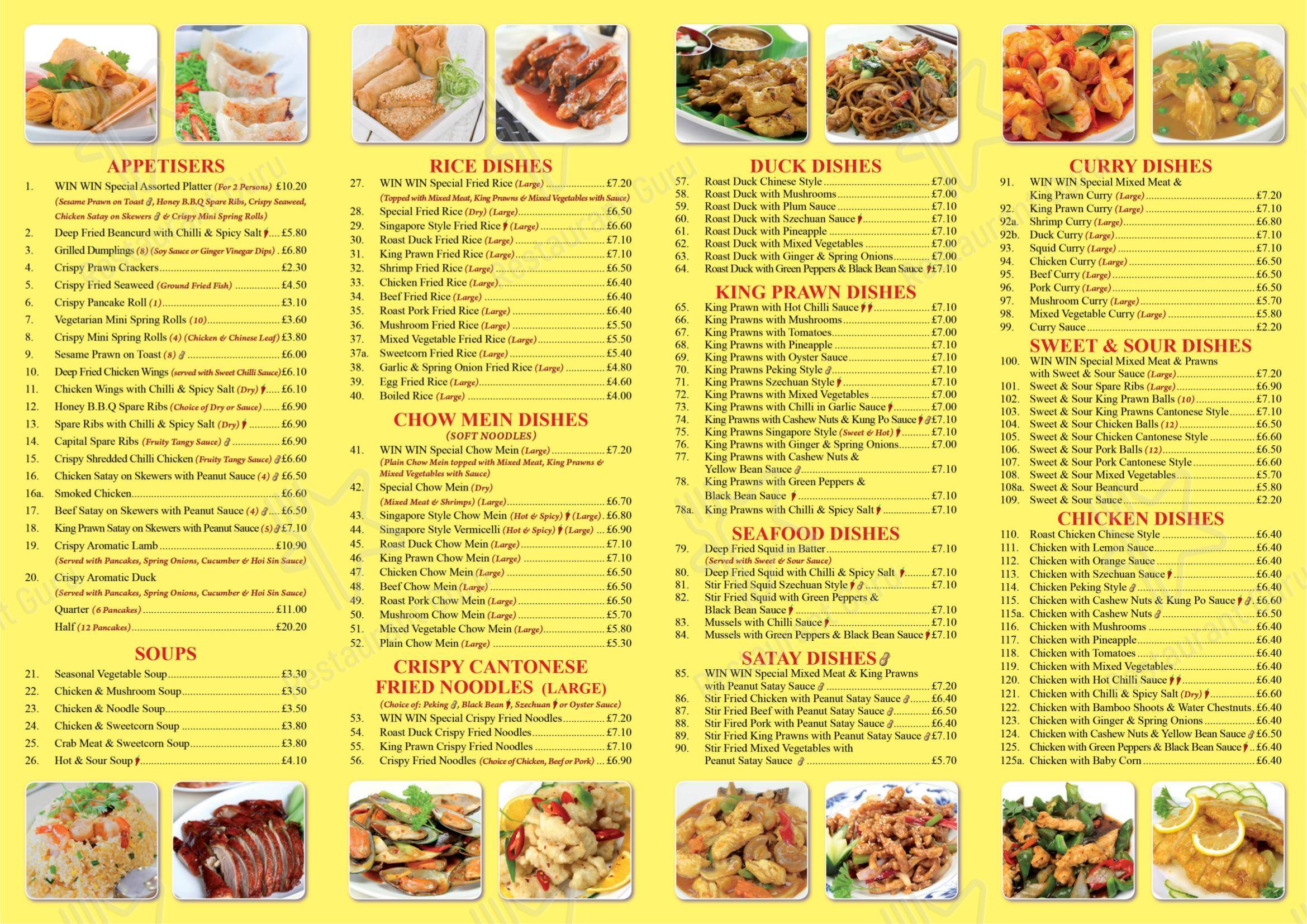 Menu at Win Win Chinese Takeaway restaurant, Deal