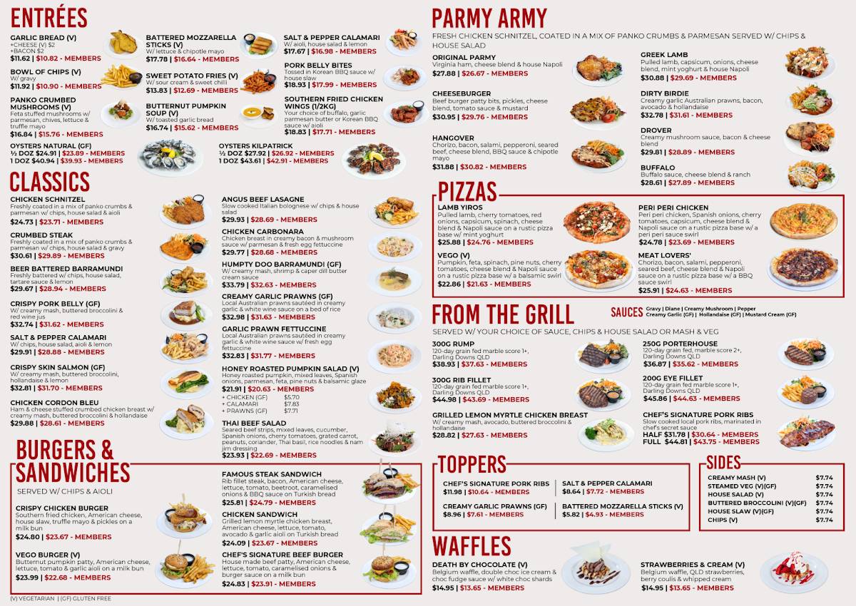 Menu at Windaroo Tavern restaurant, Windaroo, 159-163 Beaudesert ...