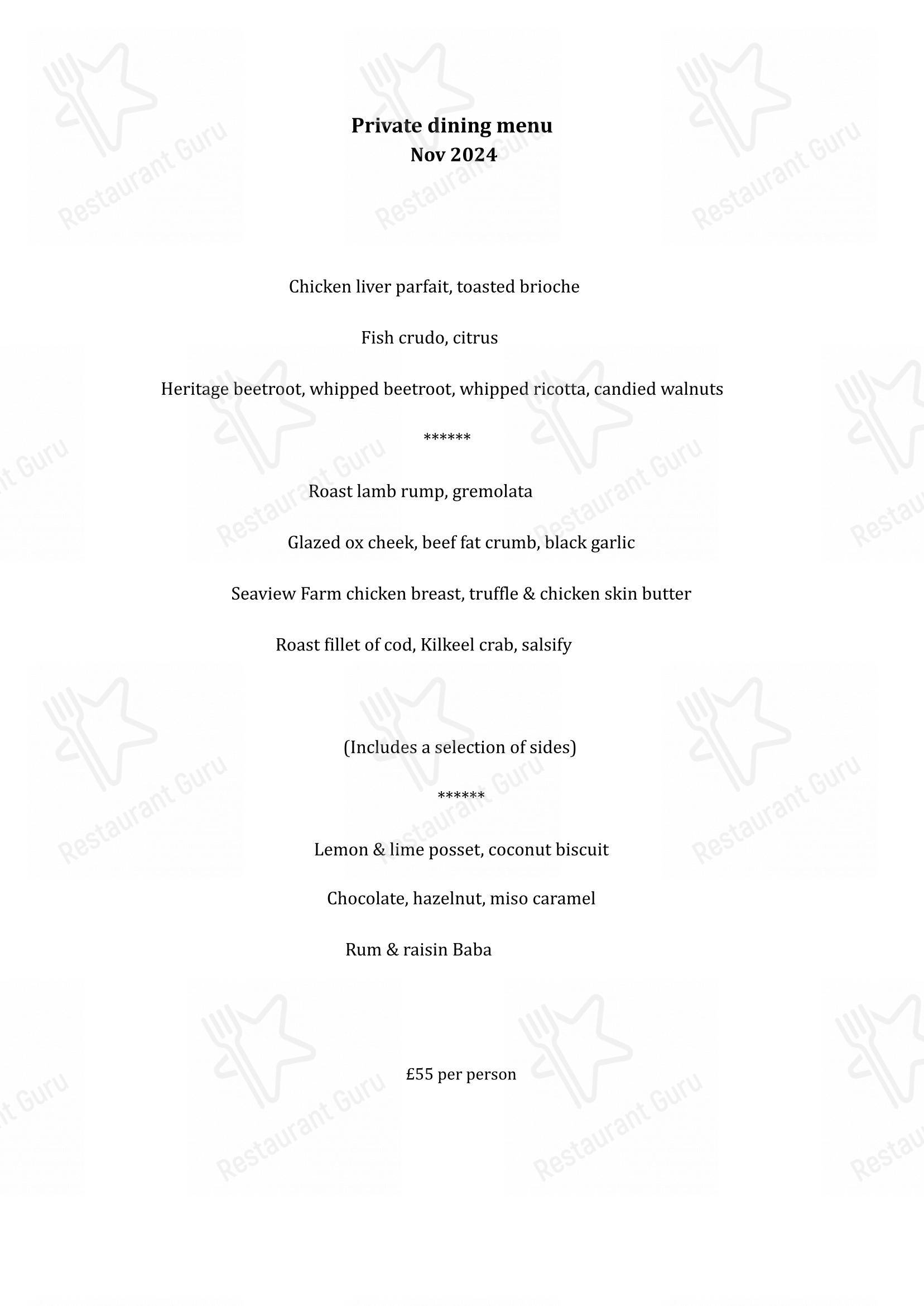 Menu at Wine and Brine restaurant, Moira