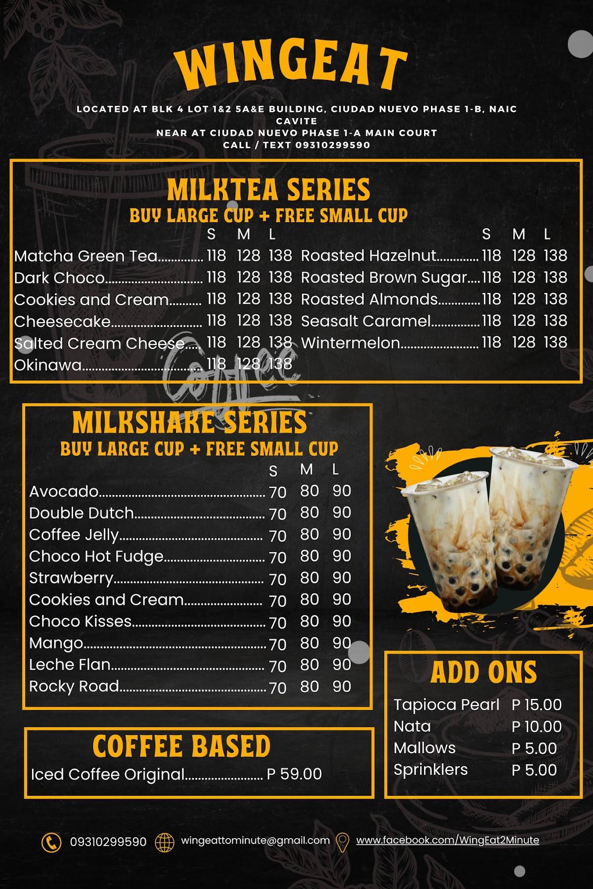 Menu at Wingeat2minute restaurant, Naic