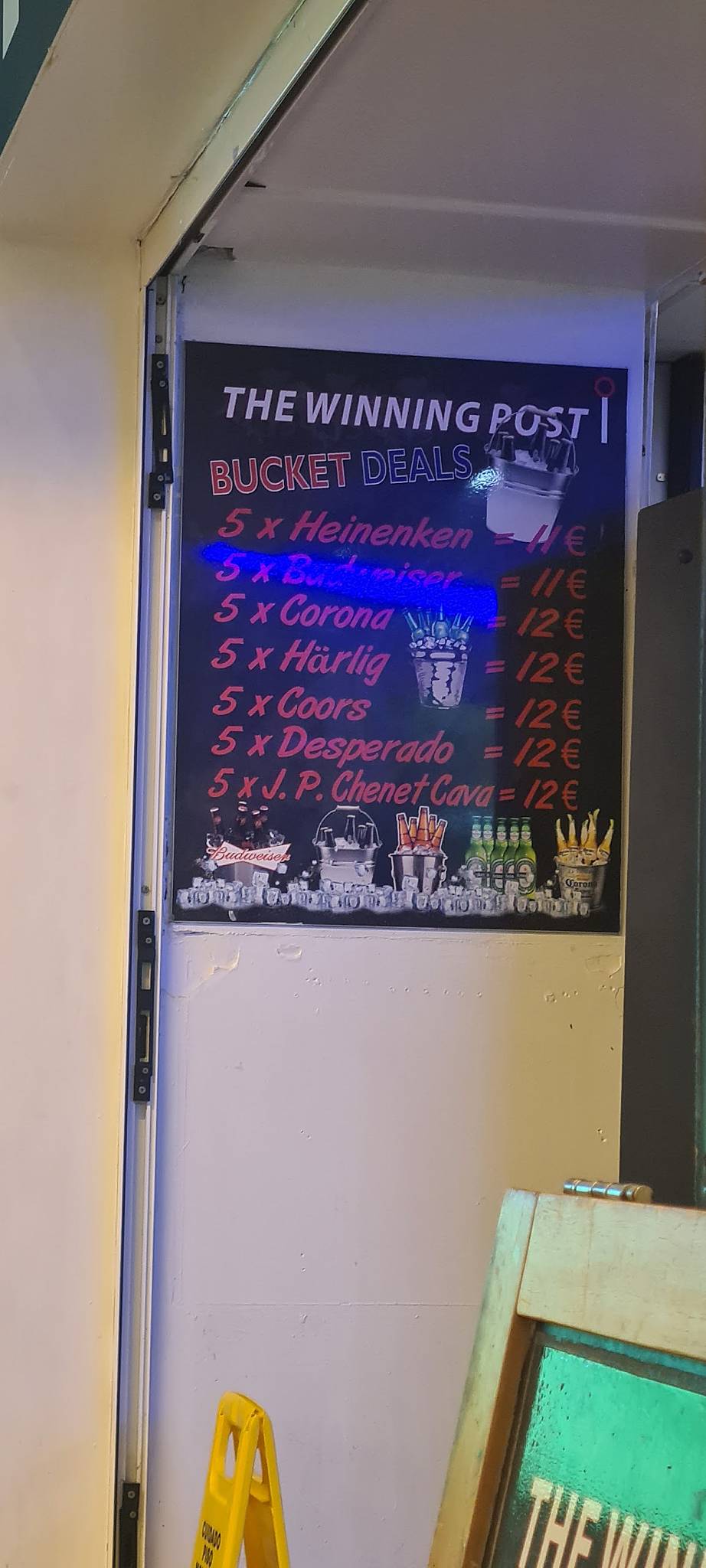 Menu at Winningpost pub & bar, Benidorm
