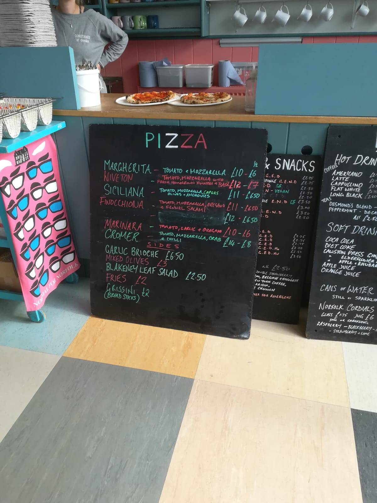 Menu at Wiveton Hall cafe, Holt