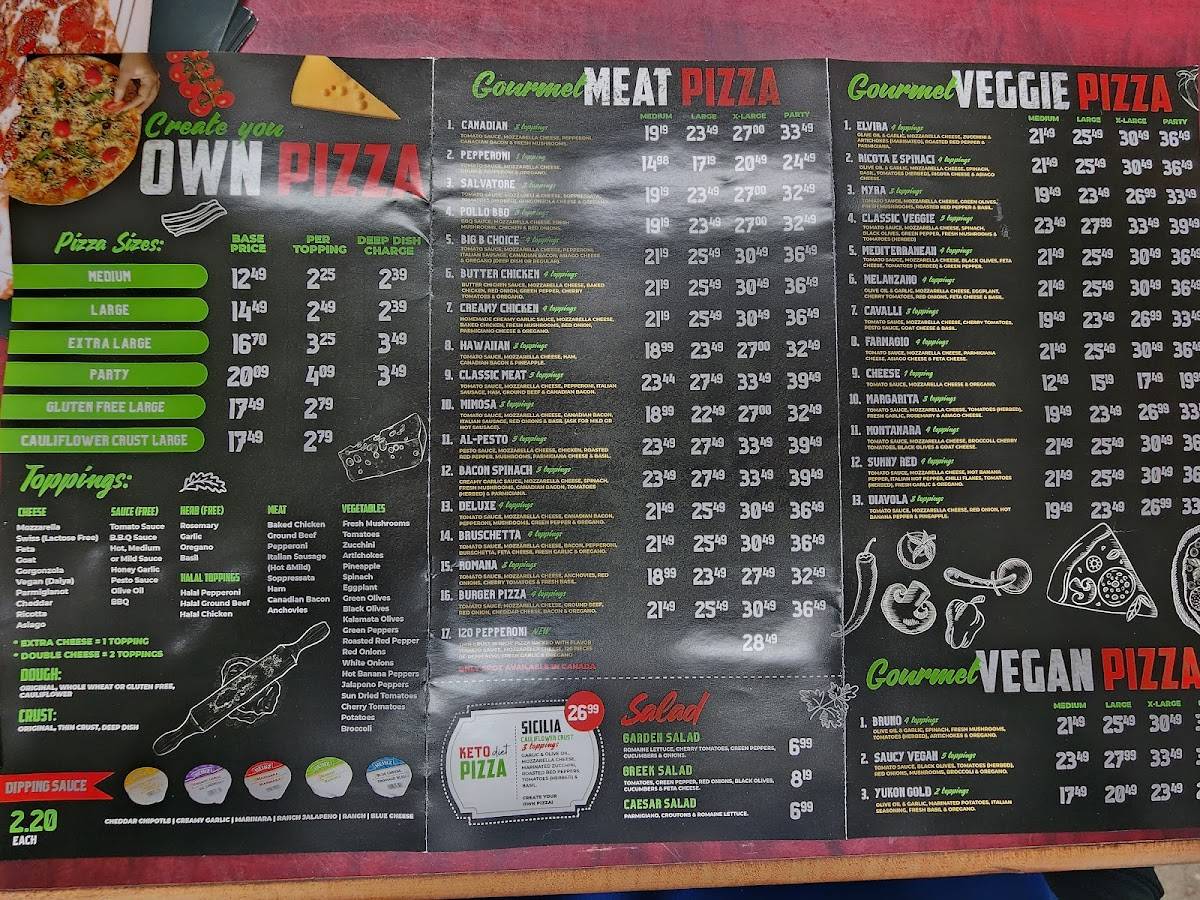 Menu at Wollaston Gourmet Pizza restaurant, Coe Hill