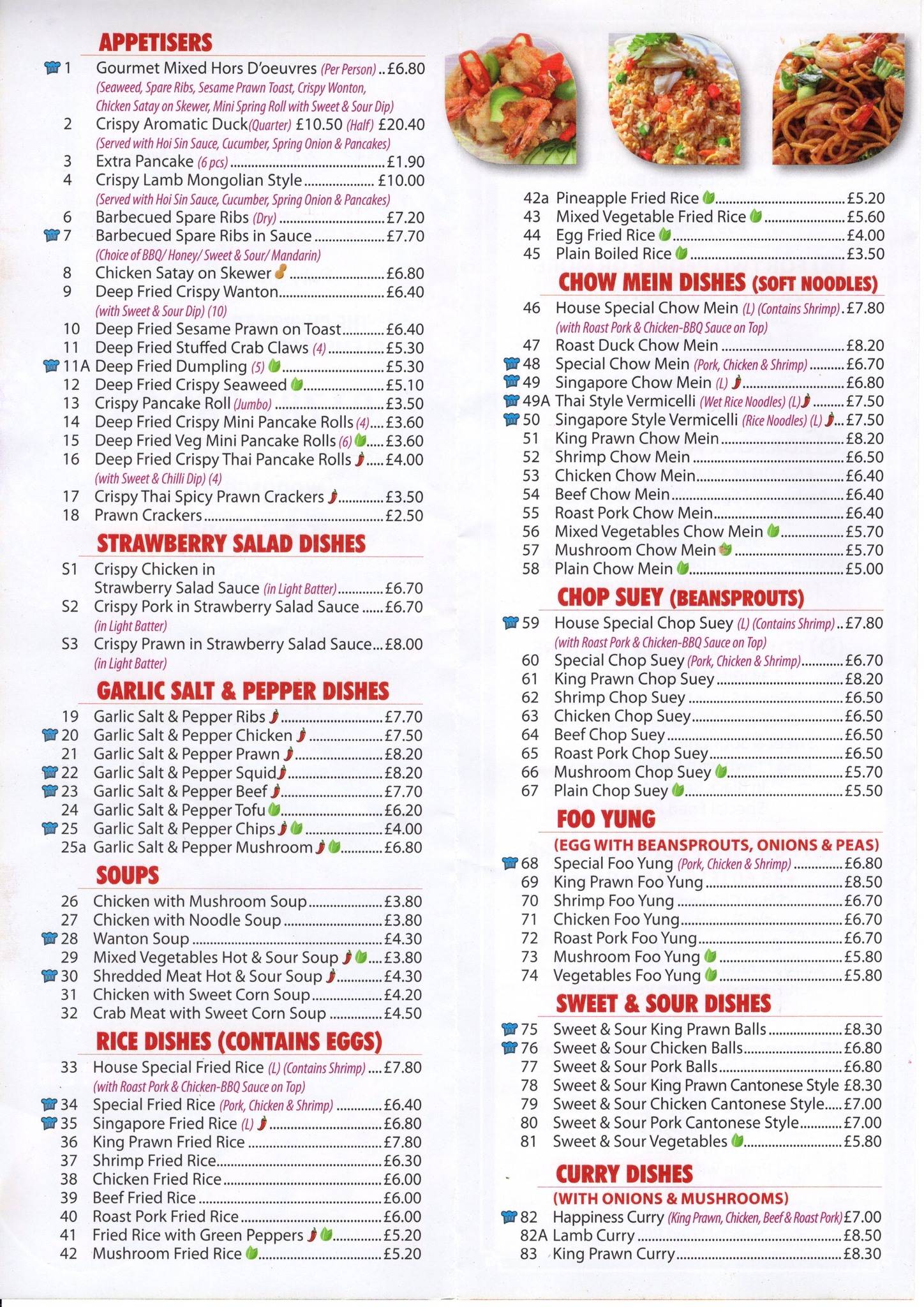 Menu at Wongs Cherry Tree fast food, Glemsford